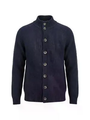 Altea Button-up High-neck Cardigan - Blue
