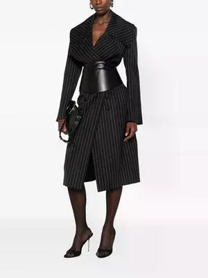 DONDUP Pinstripe-pattern Double-breasted Coat