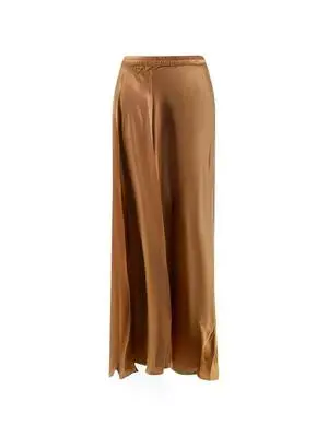 MES DEMOISELLES Calista Satin-effect Maxi Skirt - Brown