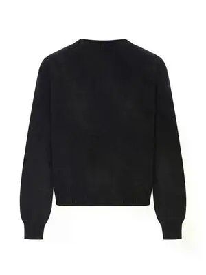 LISA YANG Crew-neck Ribbed-trim Sweater - Black