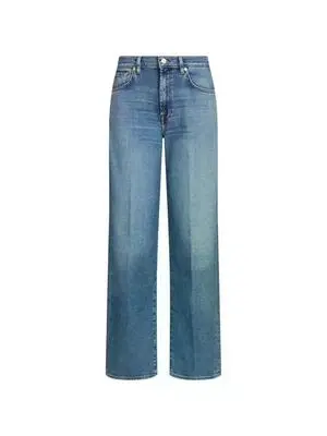 7 For All Mankind Stovepipe Straight-leg Jeans - Blue