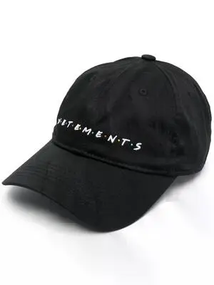 Vetements Friendly Logo-embroidered Baseball Cap - Black