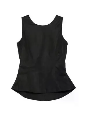 MOUTAKI Bow-detail Peplum Blouse - Black