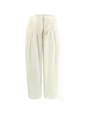 LAMRONS Pleated Wide-leg Trousers - Neutrals
