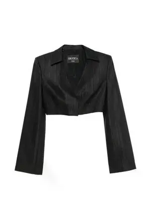 DONDUP Pinstripe-pattern Cropped Blazer - Black