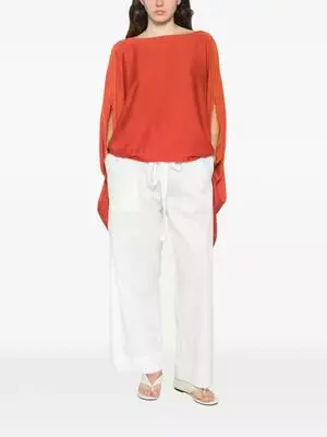 MOUTAKI Cape-style Boat-neck Blouse