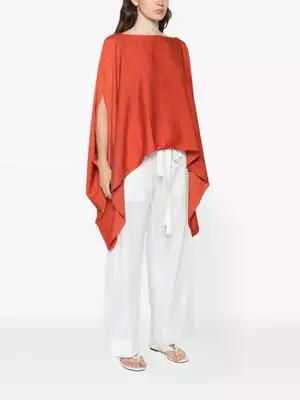 MOUTAKI Cape-style Boat-neck Blouse