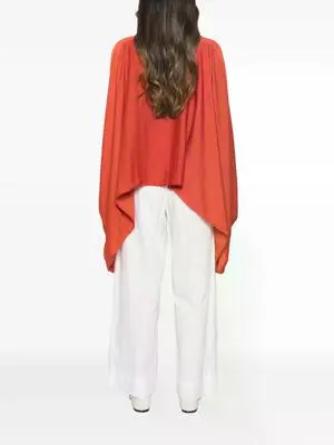 MOUTAKI Cape-style Boat-neck Blouse