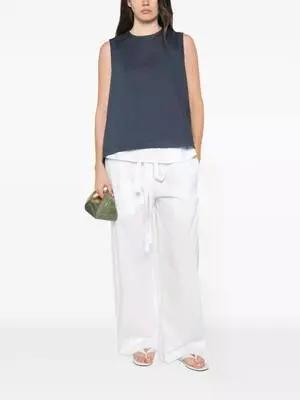MOUTAKI Sleeveless Tie-fastening Blouse - Blue