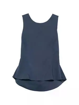 MOUTAKI Bow-detail Peplum Blouse - Blue