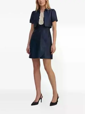 Valentino Garavani Lace-detail Bolero-jacket And Mini Dress - Blue