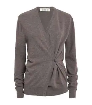 RÓHE Twisted Wool Cardigan - Brown