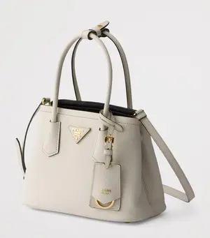 Prada Mini Saffiano Leather Double Top-handle Bag