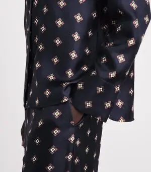 Max Mara Silk Printed Wide-leg Trousers