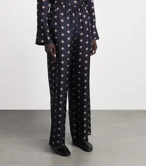 Max Mara Silk Printed Wide-leg Trousers
