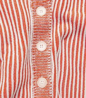 ME+EM Organic Cotton Striped Ribbed Cardigan