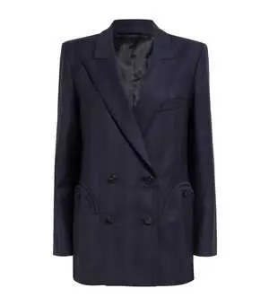 BLAZÉ MILANO Virgin Wool Aramis Everynight Double-breasted Blazer - Navy