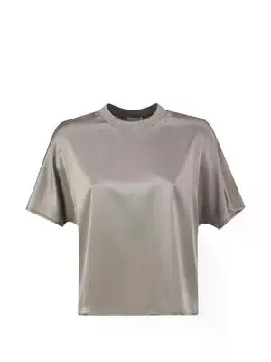 Peserico Lurex-knit T-shirt - Grey