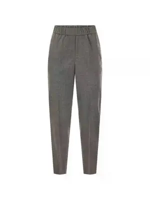 Peserico Elasticated-waistband Tapered Trousers - Grey