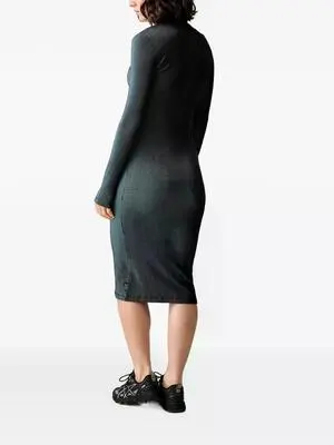 EA7 Ribbed Logo-patch Midi Dress