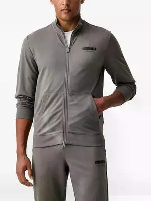 EA7 Logo-print Zip-up Sweater - Grey