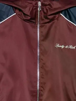 SPORTY & RICH Logo-embroidered Hooded Jacket
