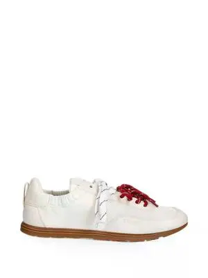 Dkny Arianna Logo-embossed Panelled Sneakers - Neutrals