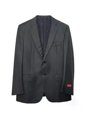 Isaia Textured Two-button Blazer - Grey