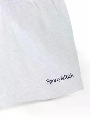SPORTY & RICH Logo Embroidered Track Shorts