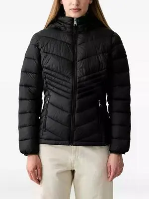 Dkny Quilted Hooded Jacket - Black