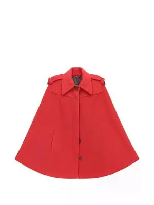 Isaia Epaulette-detail Button-up Cape - Red