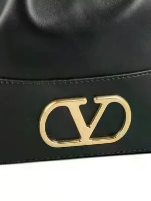 Valentino Garavani Vlogo Signature Leather Bucket Bag - Black