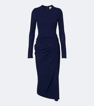 Erdem Draped Jersey Midi Dress - Blue
