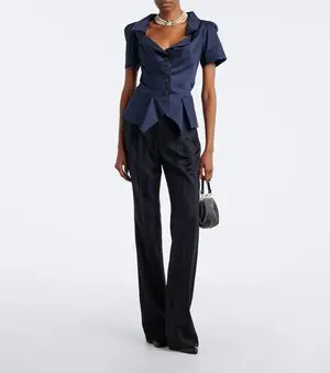 VIVIENNE WESTWOOD Navy Cotton Button-front Top - Blue