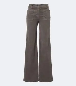 NILI LOTAN Florence Corduroy Wide-leg Pants - Grey