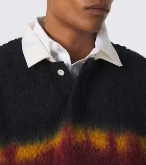 Sacai Knitted Wool-blend Cardigan