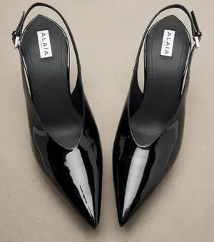 Alaïa Patent Leather Wedge Slingback Clogs