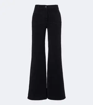 NILI LOTAN Florence Corduroy Wide-leg Pants - Black