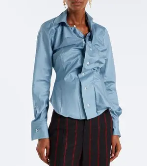 VIVIENNE WESTWOOD Cotton Poplin Shirt - Blue