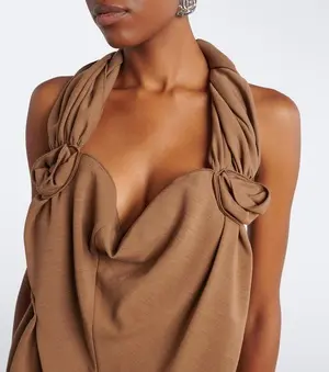 Magda Butrym Appliqué Wool-blend Gown
