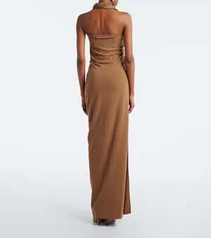 Magda Butrym Appliqué Wool-blend Gown