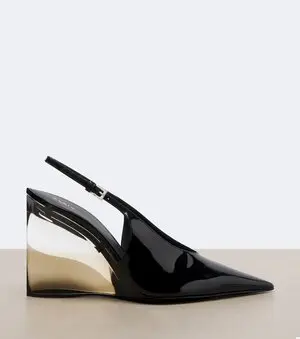 Alaïa Invisible Patent Leather Wedge Pumps