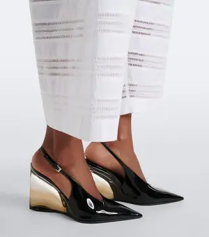 Alaïa Invisible Patent Leather Wedge Pumps
