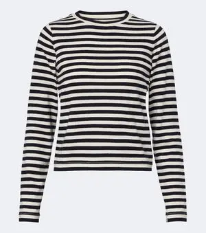 Extreme Cashmere N°451 Lisa Striped Cotton And Cashmere Top - Blue