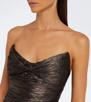 MARIA LUCIA HOHAN Heidi Metallic Silk Corset Gown