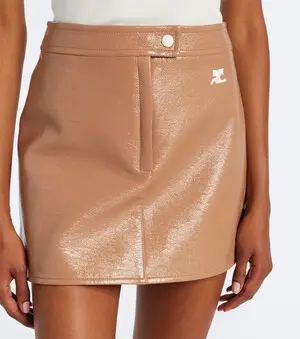 COURREGES Redition Vinyl Mini Skirt - Brown