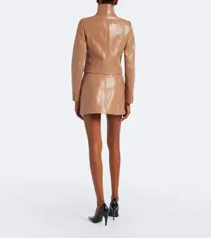 COURREGES Redition Vinyl Mini Skirt - Brown