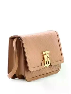Burberry Tb Flap Bag Monogram Embossed Leather Small Shoulder Bag