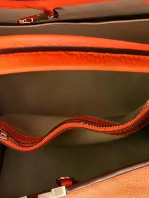 LOUIS VUITTON Capucines Leather Satchel - Orange