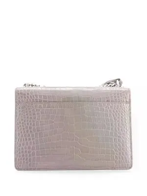 Saint Laurent Sunset Crocodile Embossed Leather Medium Crossbody Bag - Grey